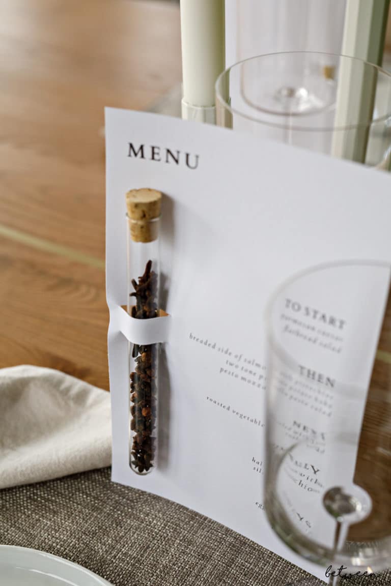 This Printed Menu is That Finishing Touch To Any Party - Between Carpools