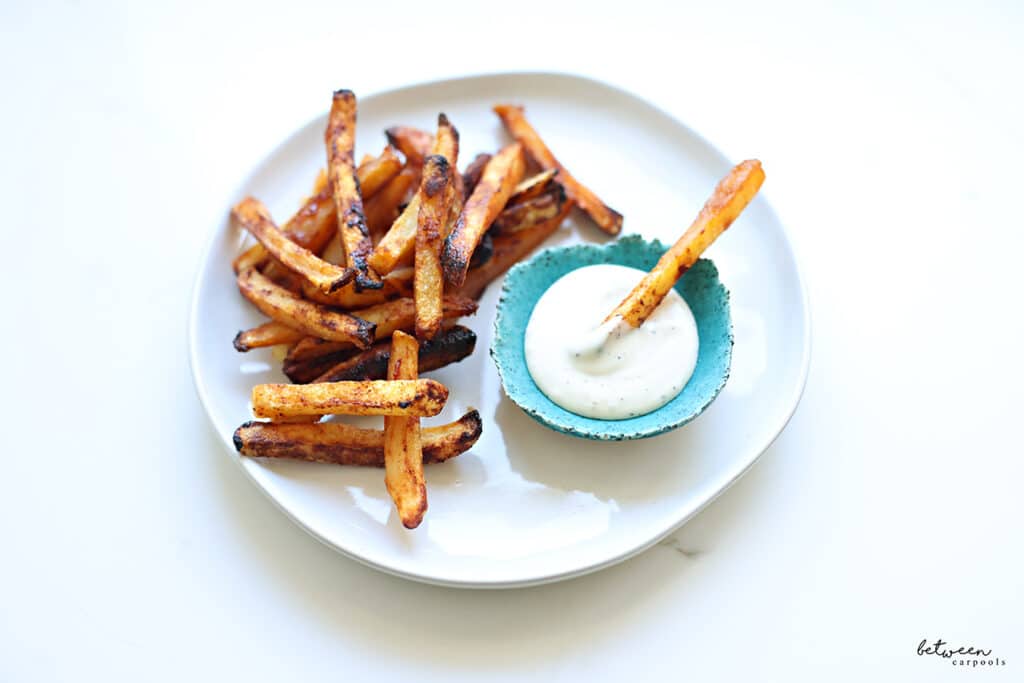 Sticky Red French Fries (Doctor Up Your Frozen Fries!) - Between Carpools