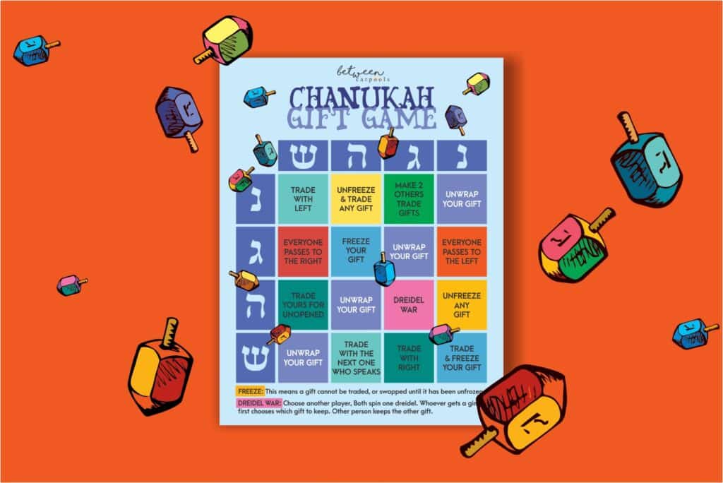 How to Play Our Chanuka Gift Dreidel Game! (Free Game Board Download ...