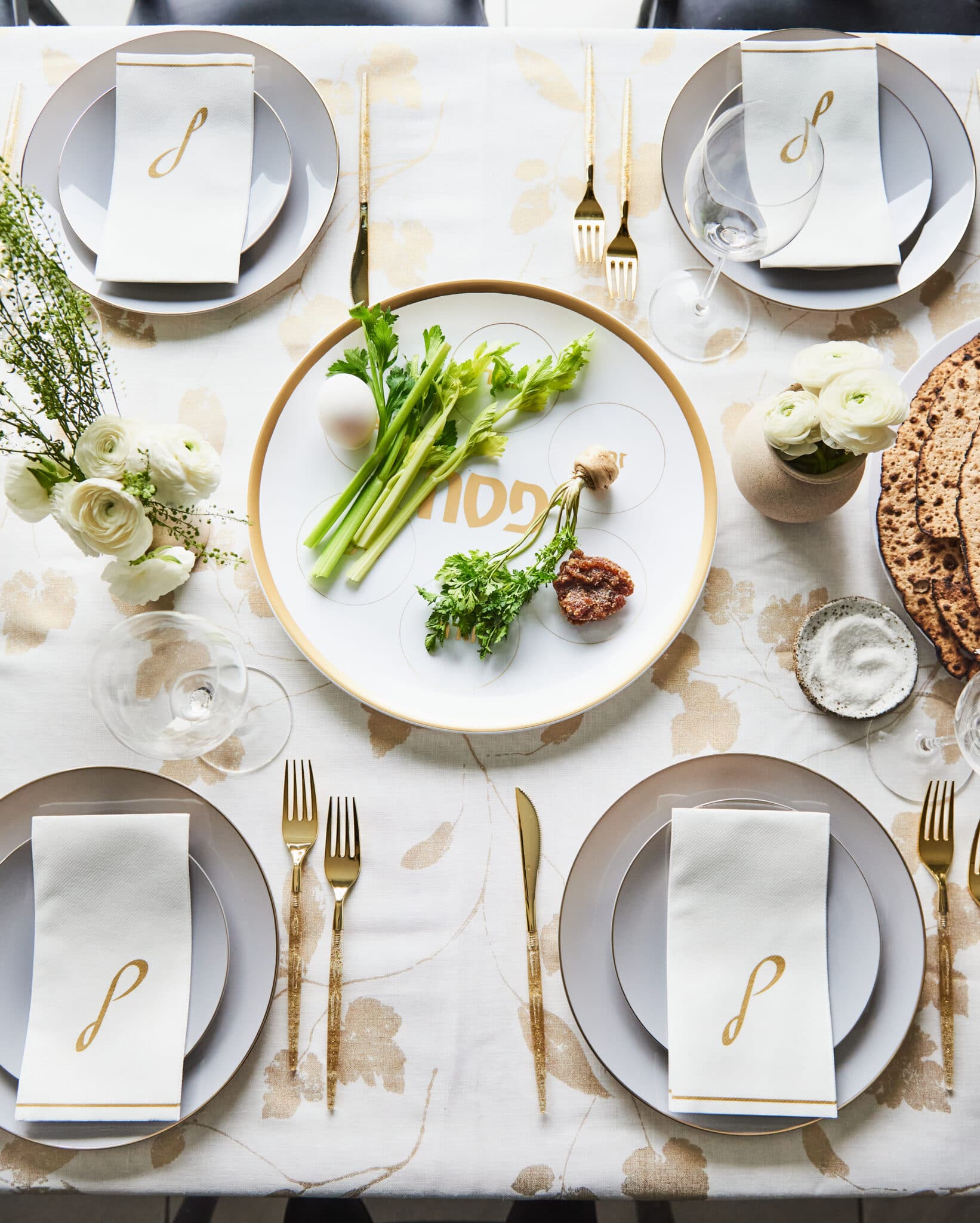 Table Inspiration: Set a Gorgeous Classic Pesach Table - Between Carpools