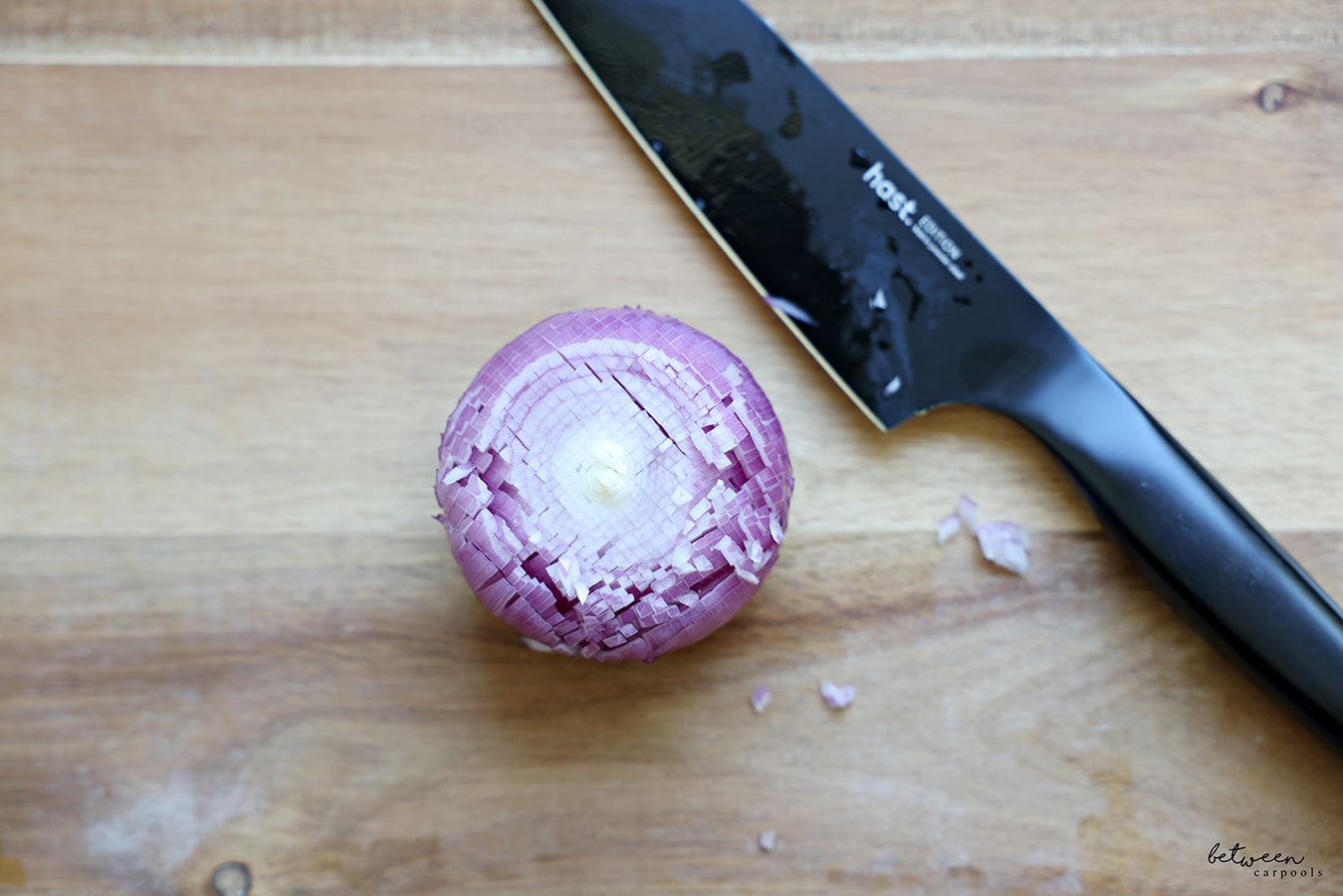 How to Dice That Red Onion into Really Tiny Pieces - Between Carpools