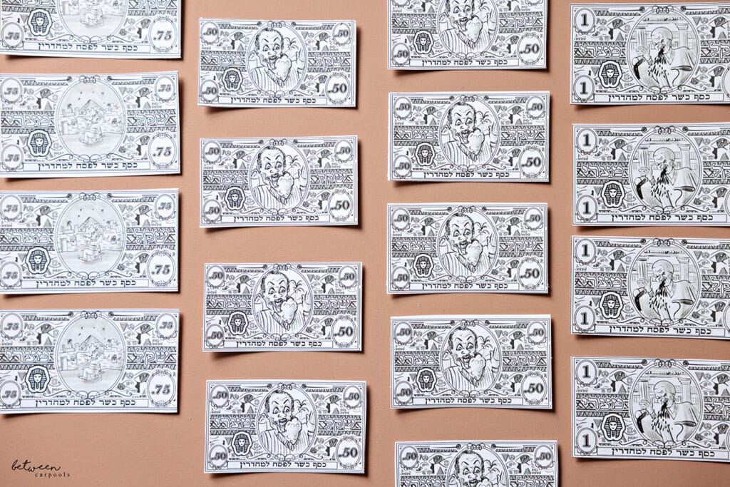 Download and Print This Fun Pesach Money - Between Carpools