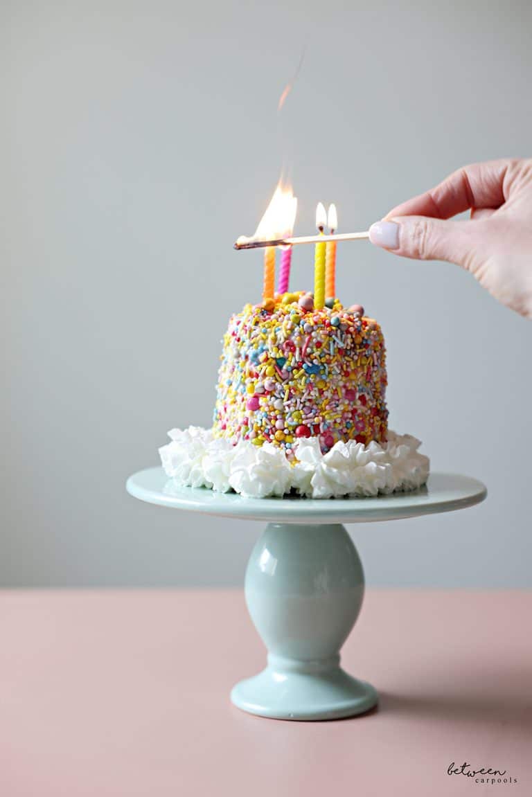 The Cutest Mini Birthday Cake Hack - Between Carpools