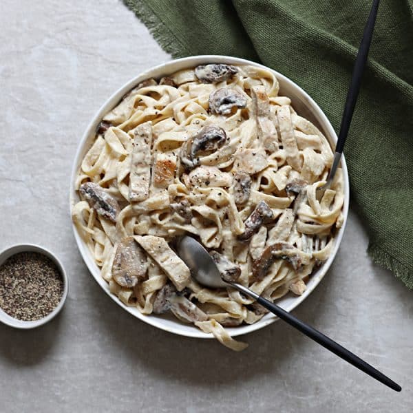 Chicken Alfredo (with a Great Pareve Cream Sauce!) - Between Carpools