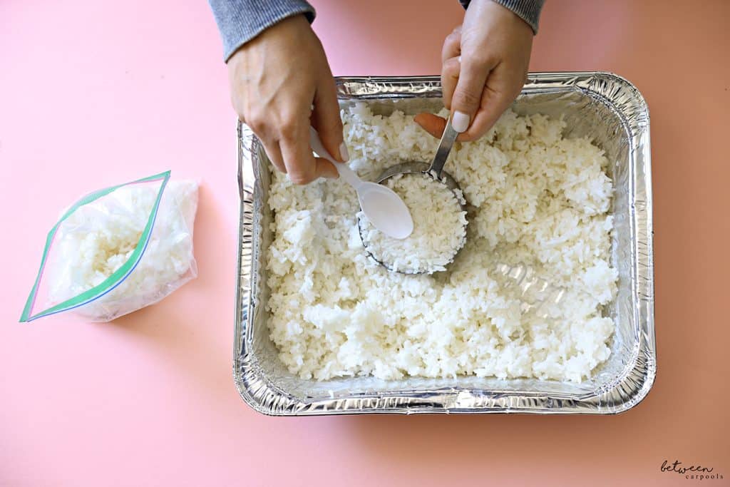 How to Make Frozen Rice Packets - Between Carpools