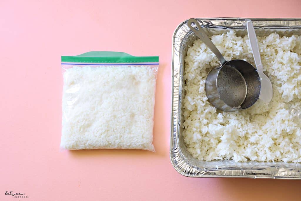 How to Make Frozen Rice Packets - Between Carpools