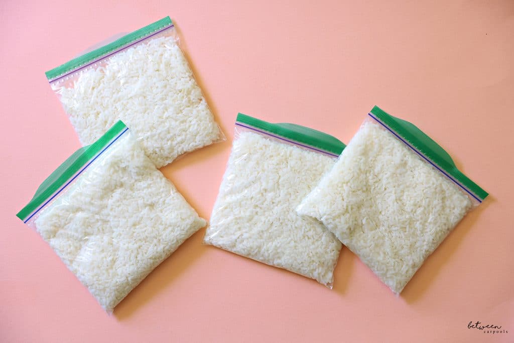 How to Make Frozen Rice Packets - Between Carpools
