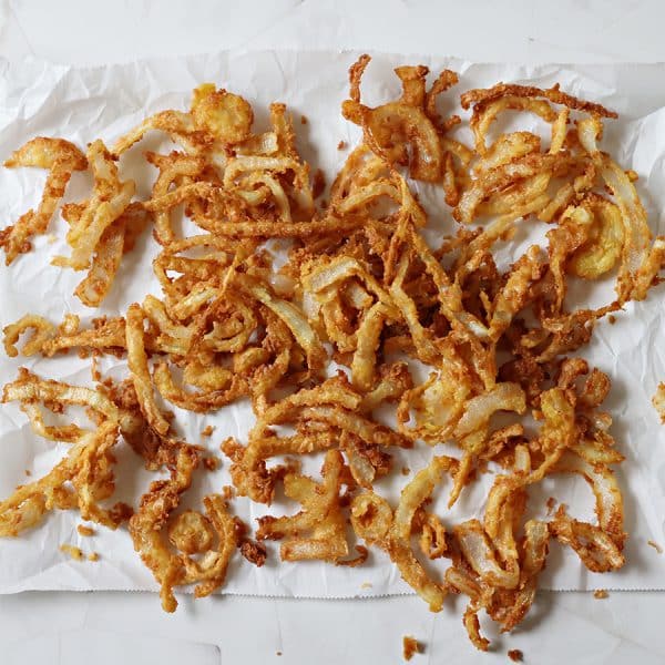 The Best Crispy Onion Strings - Between Carpools