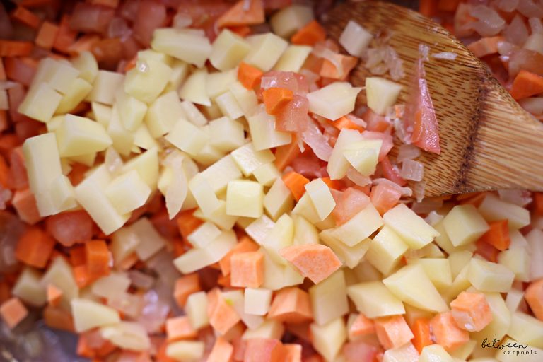 The Diced Veggie Soup - Between Carpools