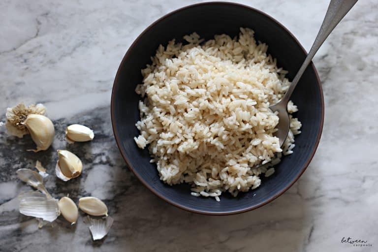 Garlic Toasted Rice - Between Carpools