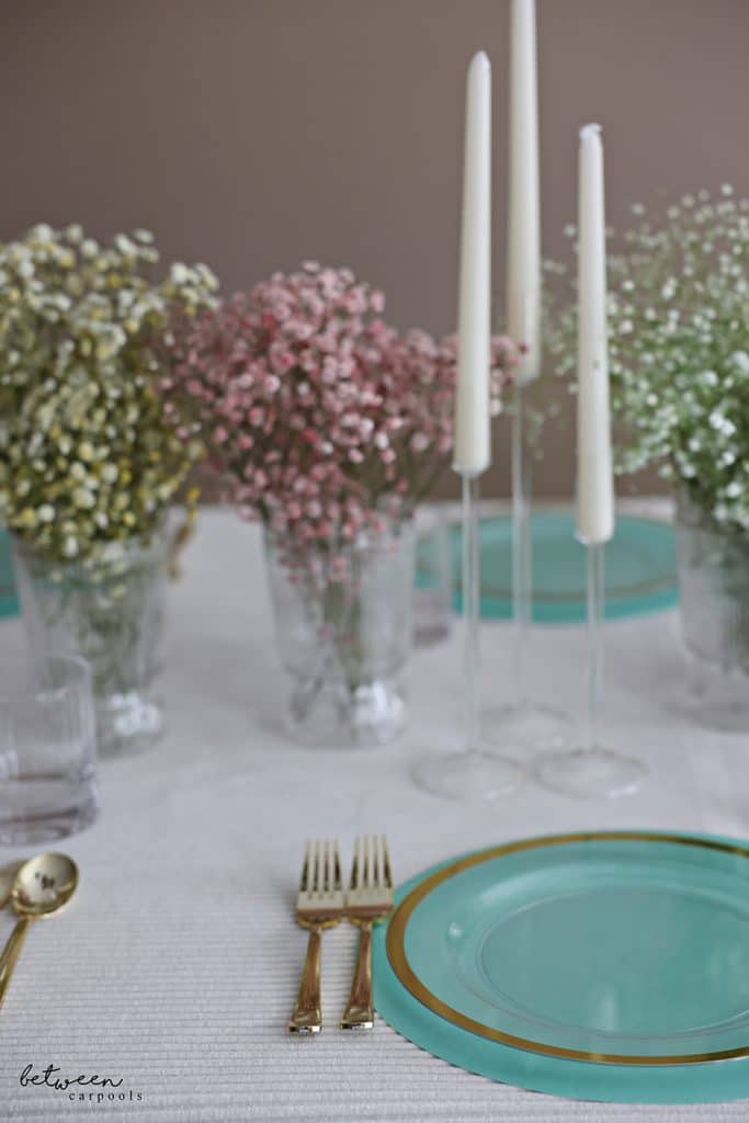 Recreate This Purim Table with Colored Baby’s Breath - Between Carpools