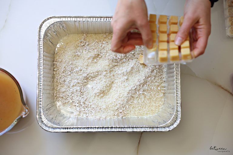 9x13 Baked French Onion Rice - Between Carpools