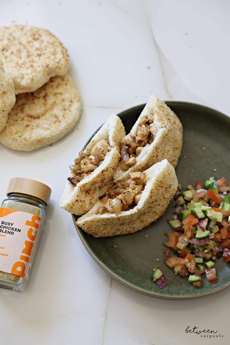 Mini Chicken Pitas - Between Carpools