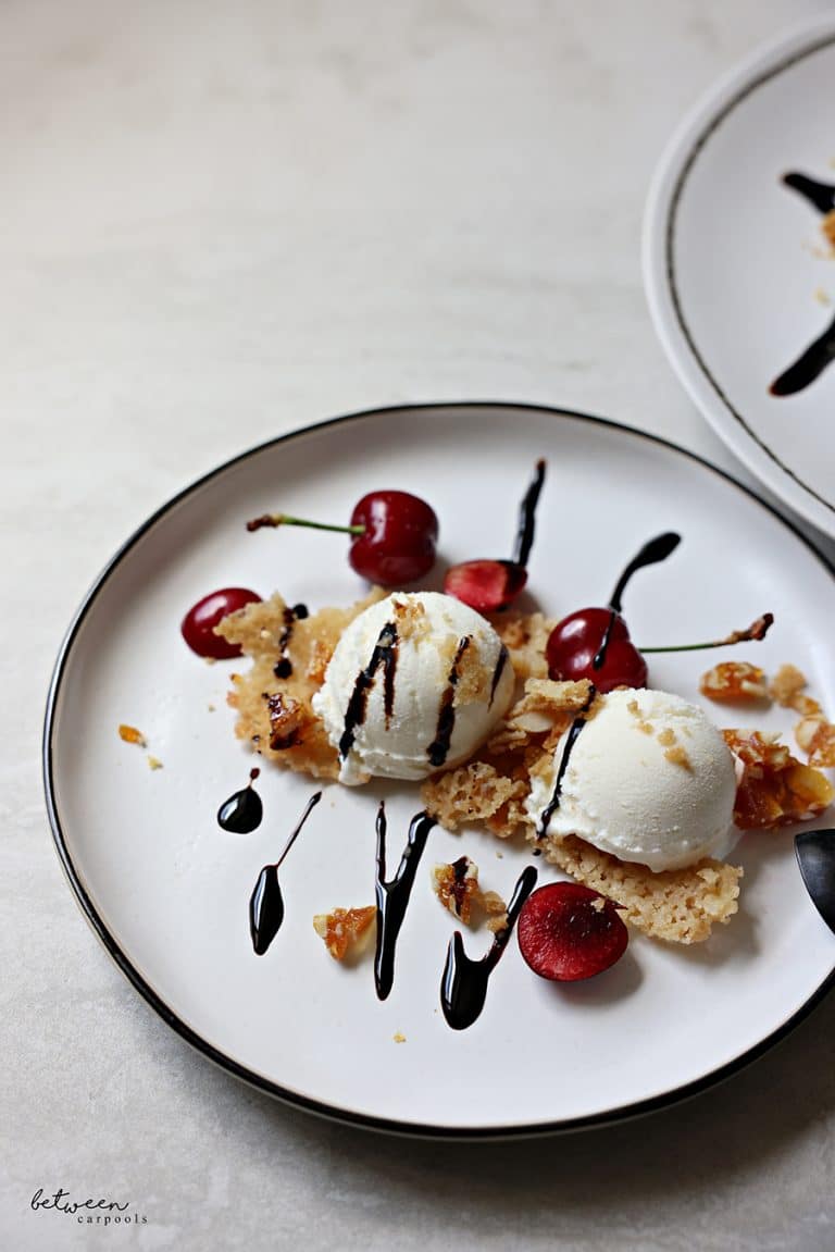 Cherry Praline Sundaes - Between Carpools