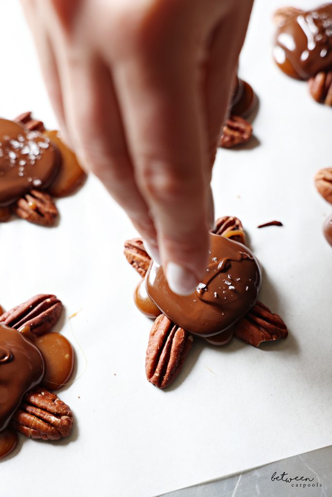 How To Make Caramel Turtles - Between Carpools