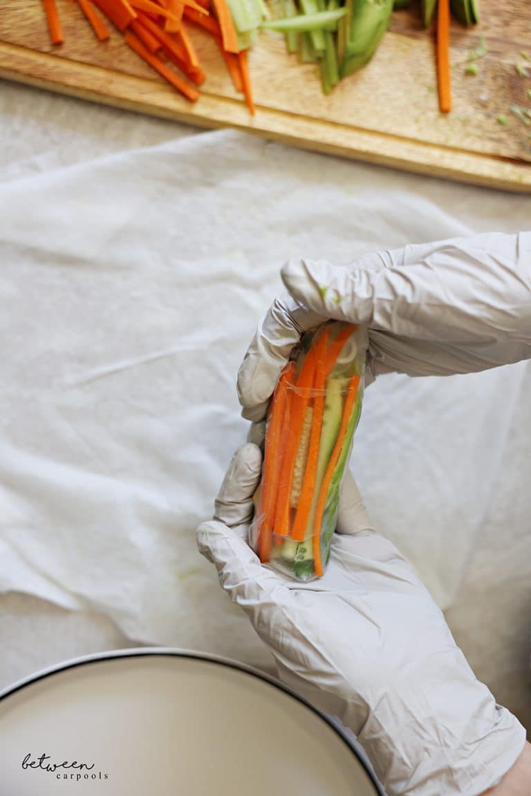 Fresh Spring Rolls with Peanut Dipping Sauce - Between Carpools