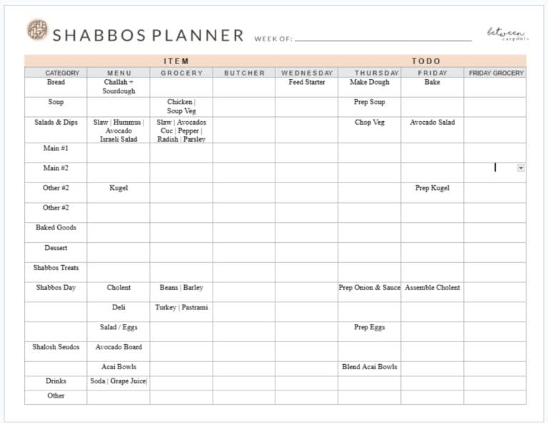 The Shabbos Planner for Organized Types - Between Carpools