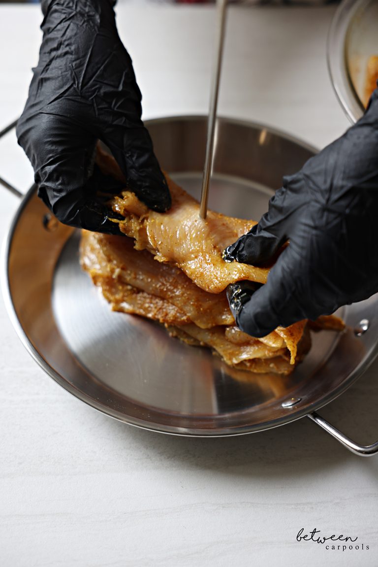 Grilled Shawarma Chicken On a Spit - Between Carpools