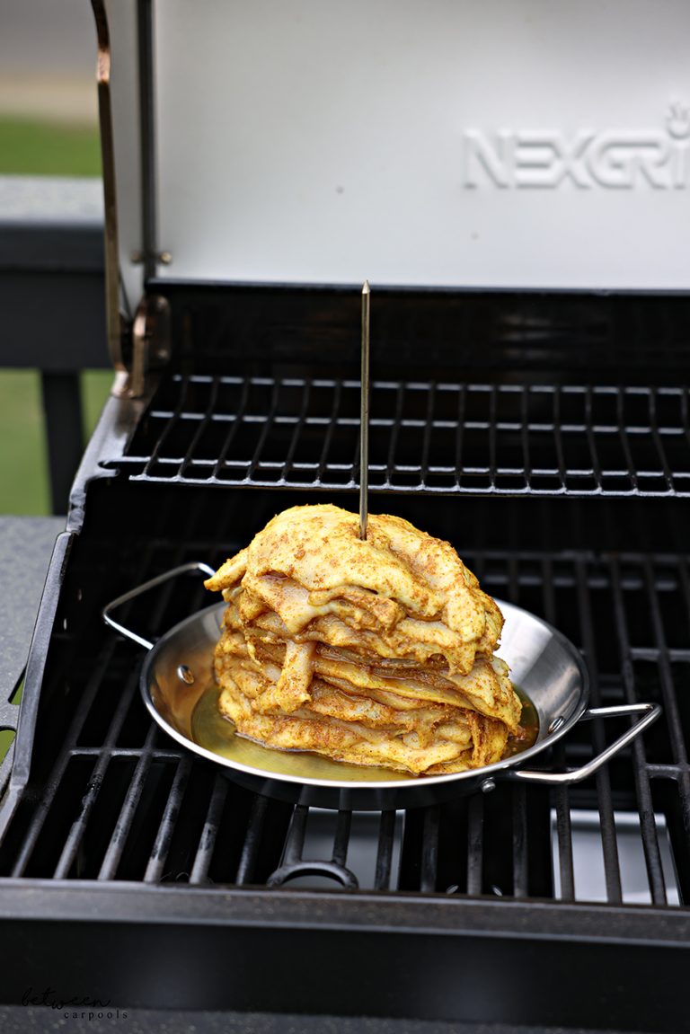 Grilled Shawarma Chicken On a Spit - Between Carpools